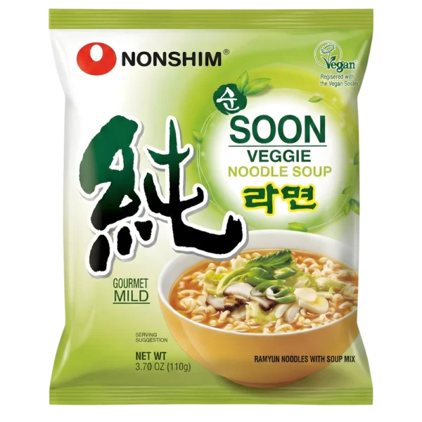 Nongshim Soon Veggie Noodle Soup Gourmet Mild 112g 32 pzs – Ramen ...